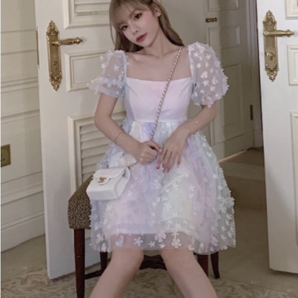 Dresses | Japanese Kawaii Gyaru Princess Balletcore Floral Rainbow ...